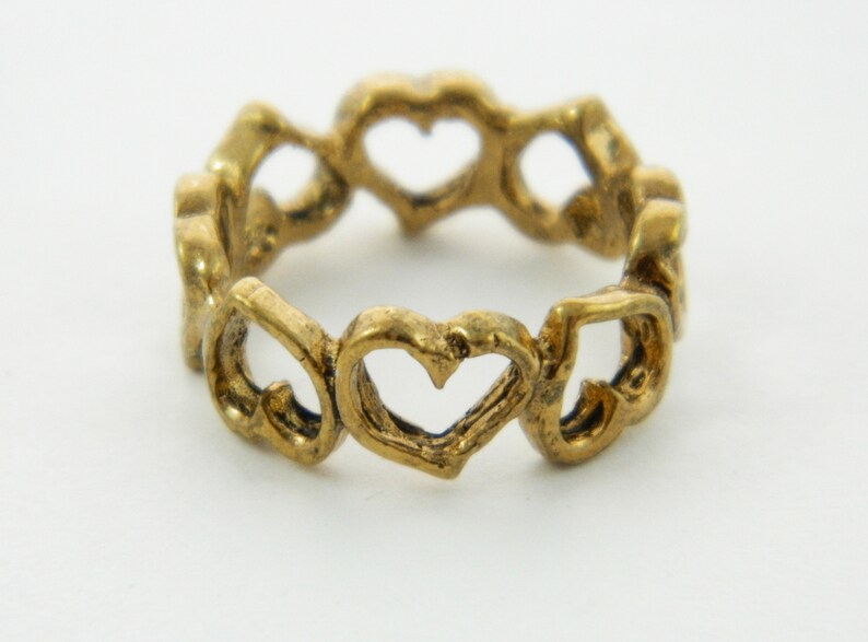 Antiqued Gold Heart Band - Etsy