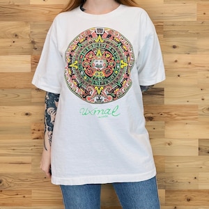 90's Vintage MAYAN CULTURE All Over Print T Shirt XL With 90's Vintage MAYAN CULTURE All Over Print T Shirt XL With