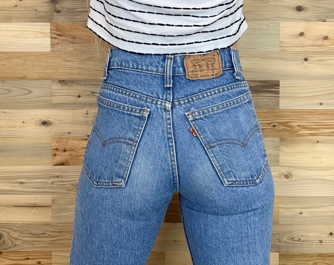 Levi's Vintage 705 Orange Tab Cropped Jeans / Size 24 - Etsy