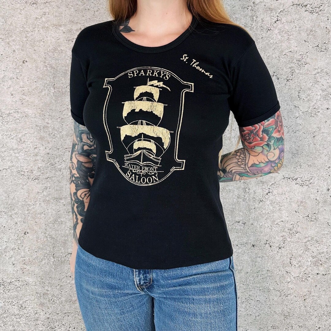 70's Sparky's Water Front Saloon St. Thomas Vintage Tee Shirt T-shirt ...