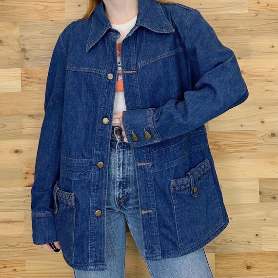 1960's Vintage Blue Jean Denim Chore Coat Jacket - Gem