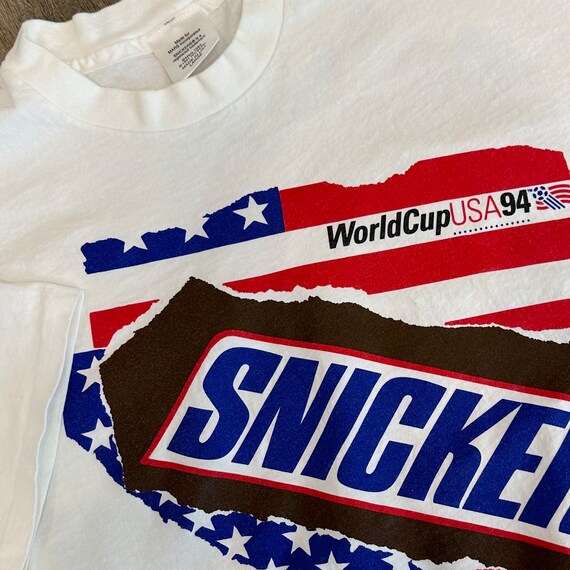 1994 Vintage World Cup USA Soccer Snickers Tee Shirt … - Gem