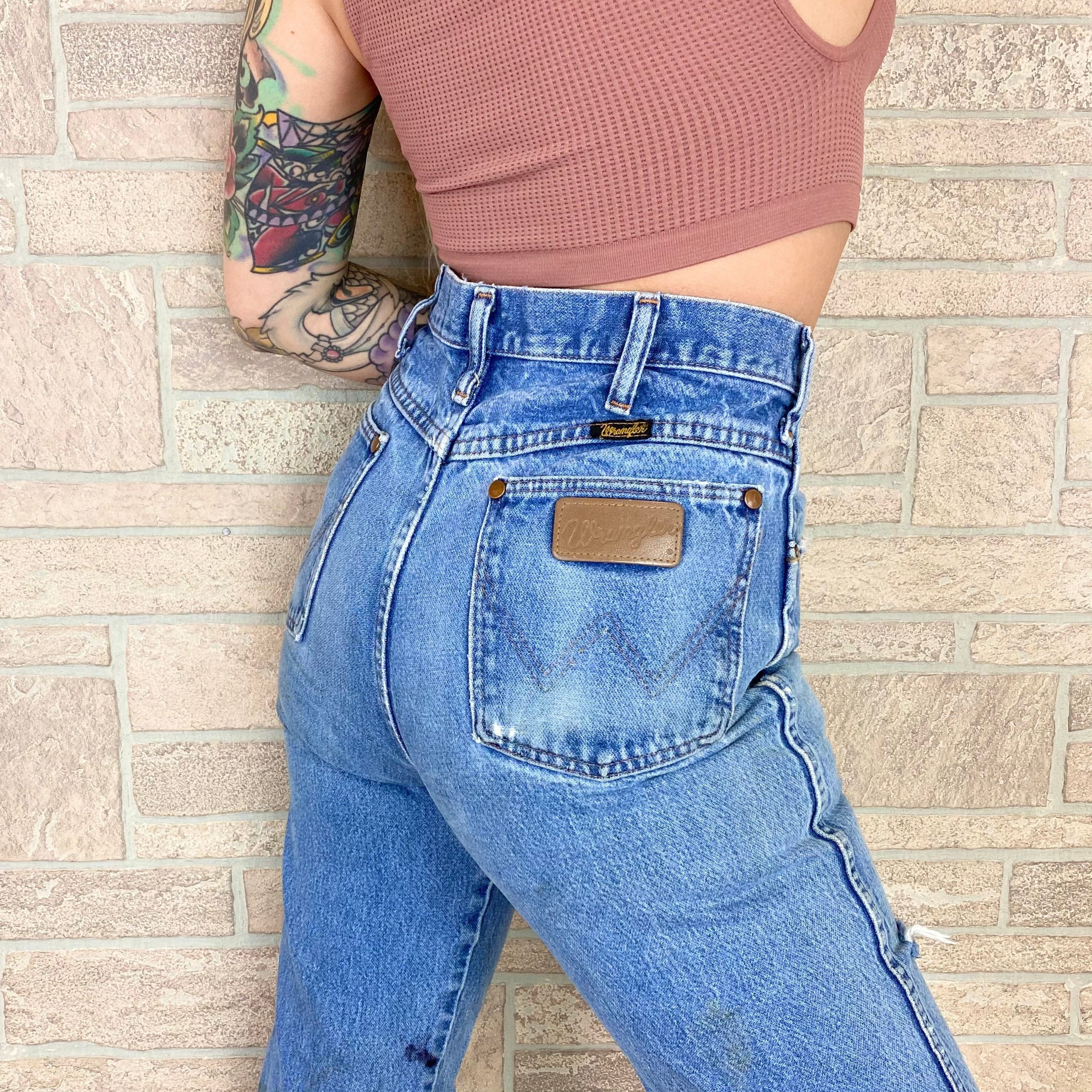 Wrangler Distressed Worn Western Jeans / Size 27