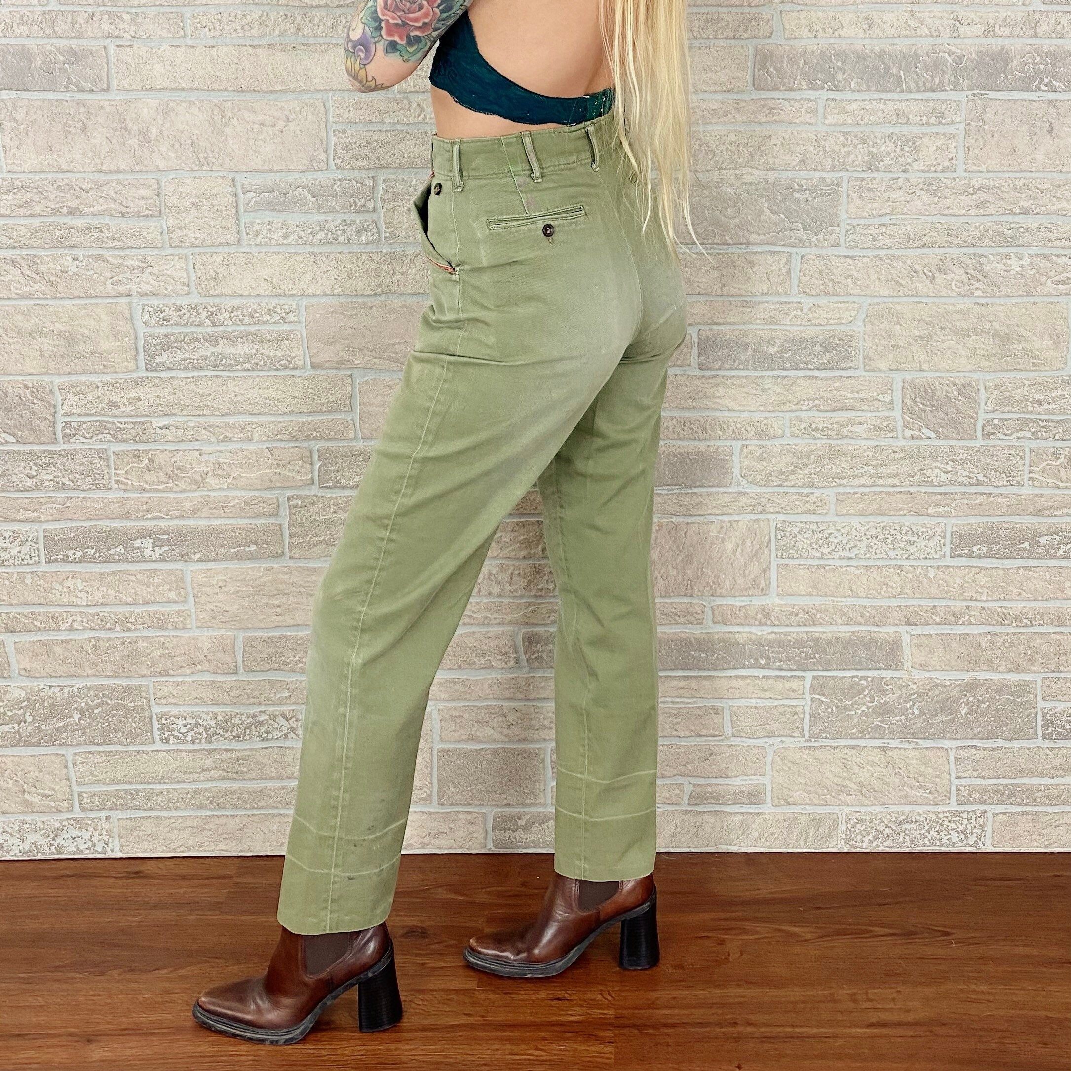 Original 1950's Faded and Worn Boy Scout BSA Uniform Pants / Size 25 XS