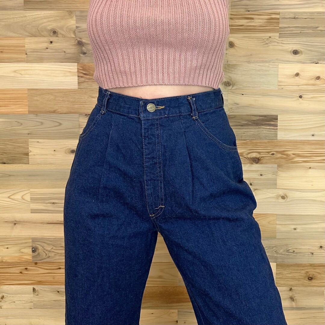 Vintage High Rise Trouser style 80 s Jeans Size 27 Etsy