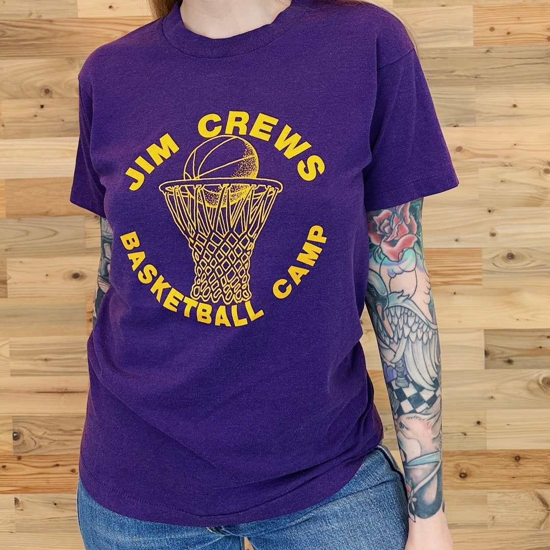 80's Soft Vintage Converse X Jim Crews Basketball Camp Tee Shirt T ...