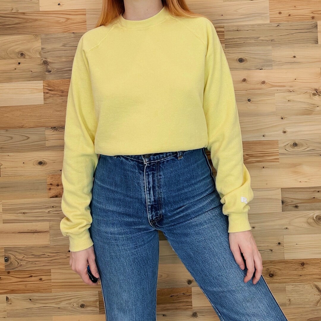 70's Vintage Russell Sportswear Light Yellow Raglan Pullover Sweatshirt ...