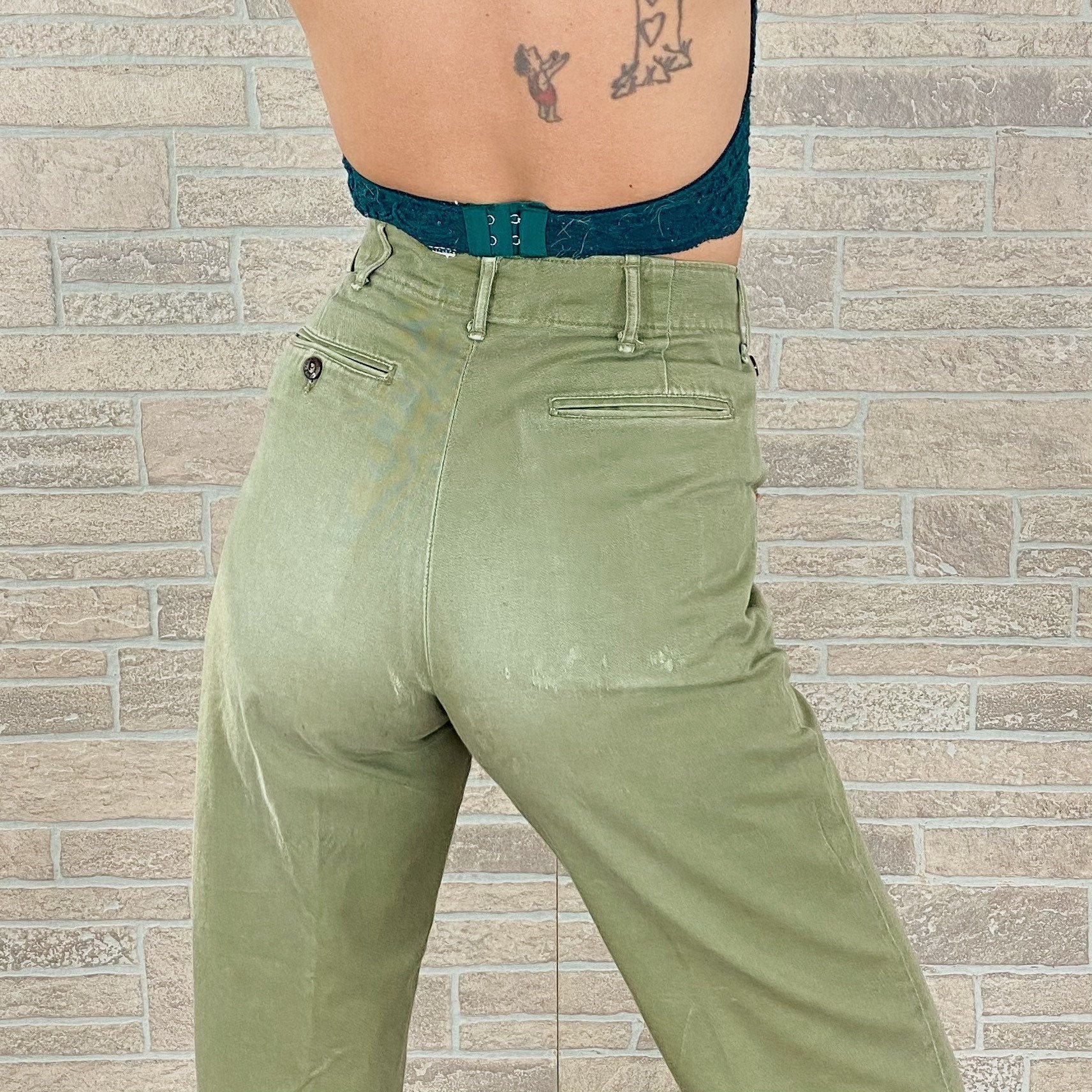 Original 1950's Faded and Worn Boy Scout BSA Uniform Pants / Size 25 XS