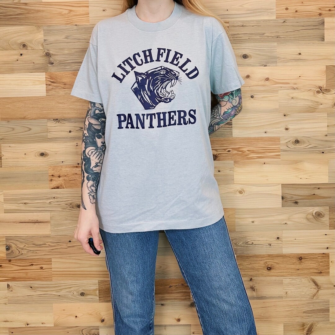 80's Soft Vintage Litchfield Panthers School Mascot Tee Shirt T-shirt ...