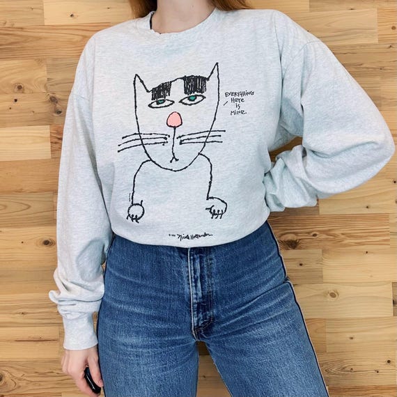 RARE 90's Cat Drawing Nicole Hollander Art Everything… - Gem