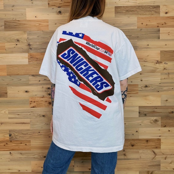 1994 Vintage World Cup USA Soccer Snickers Tee Shirt … - Gem