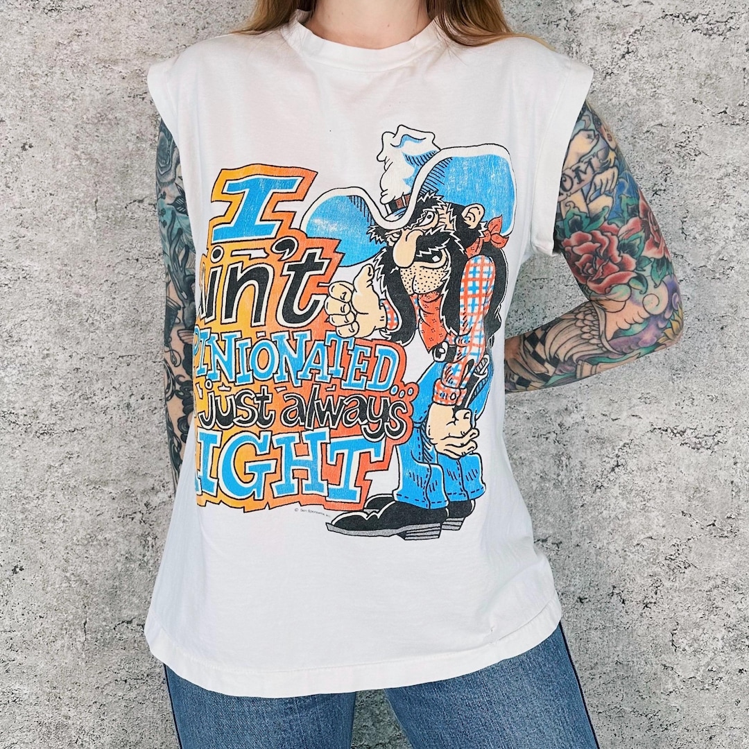 80's Vintage Sleeveless Funny Western Outlaw Tee Shirt T-shirt - Etsy