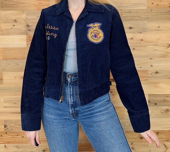 Vintage FFA Texas Neches Corduroy Zip Up Jacket - Gem