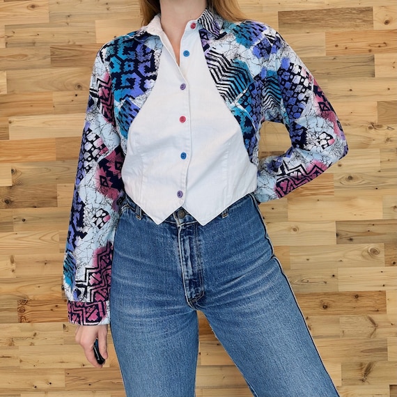 Vintage Western Roughrider Cropped Cut Out Rodeo Shir… - Gem