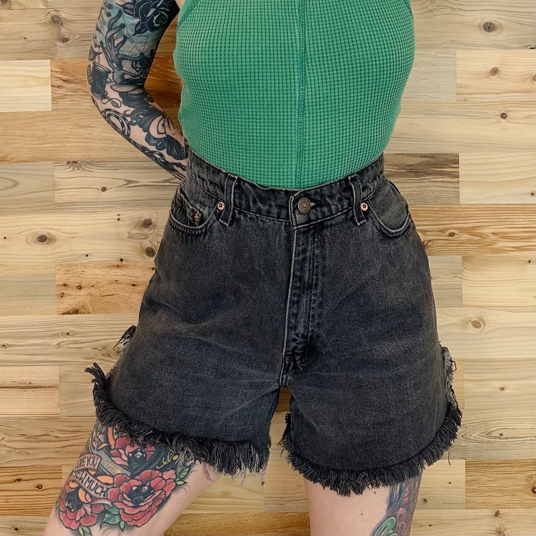 Levi's Vintage Black Jean Cut off Shorts / Size 30 - Etsy