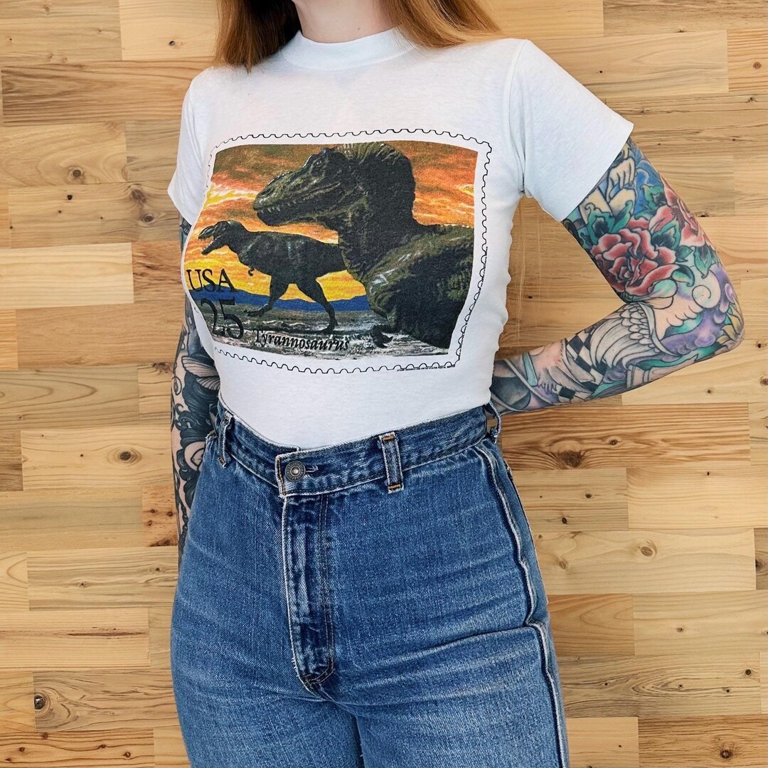 Vintage Dinosaur T-rex US Postal Service Stamp Tee Shirt T-shirt ...