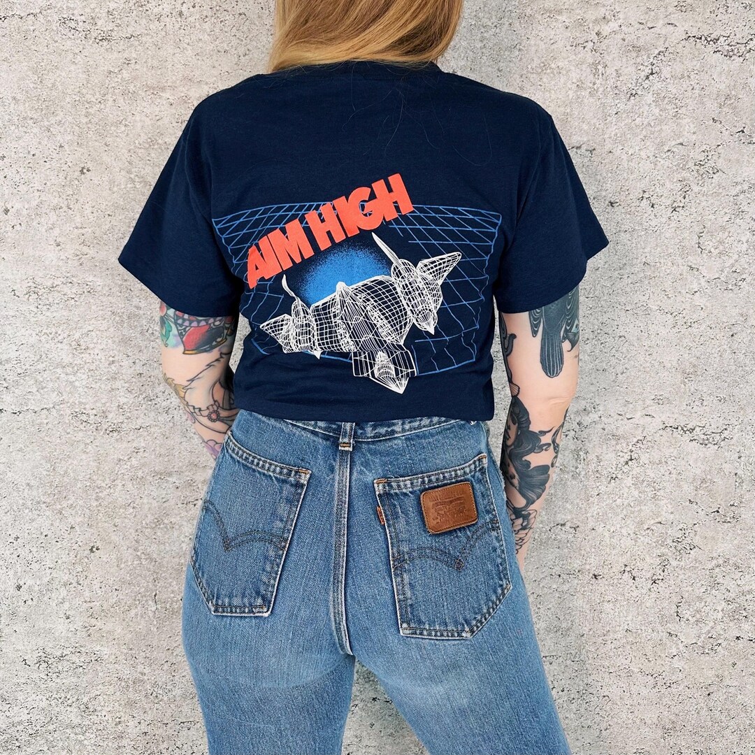 80's Air Force SR-71 Blackbird Vintage Aim High Tee Shirt T-shirt - Etsy