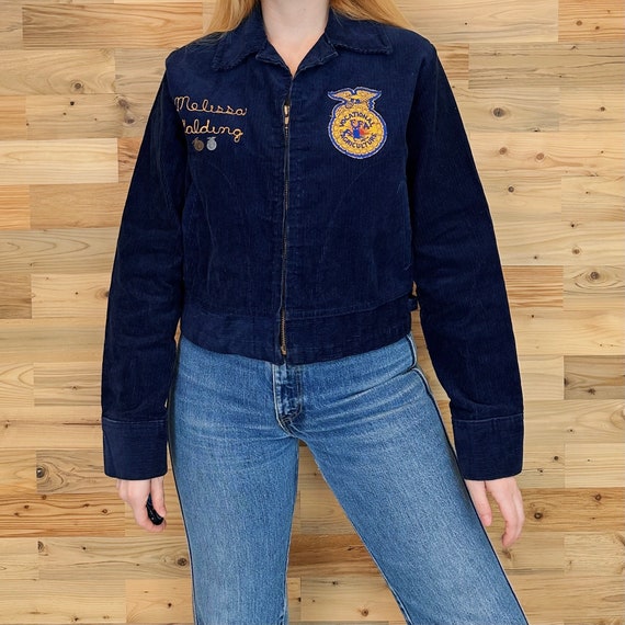 Vintage FFA Texas Neches Corduroy Zip Up Jacket - Gem