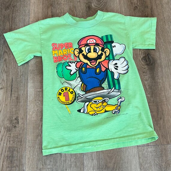 1990 Vintage Super Mario Bros 3 Nintendo Game Tee Shi… - Gem