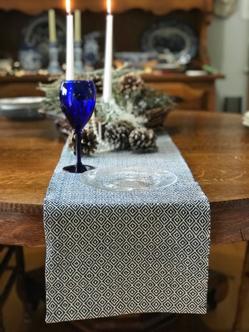 Hand Woven Modern Farmhouse Table Runner, Farmhouse Table Set, Hygge ...