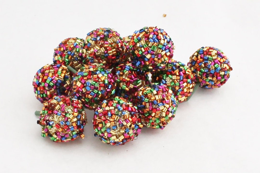 4 Rainbow Ball Picks | DIY Party Decor | Embellishment for Hats ...