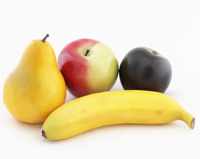 Artificial Fruit Mix Apple Plum Banana Pear Large Fruit - Etsy