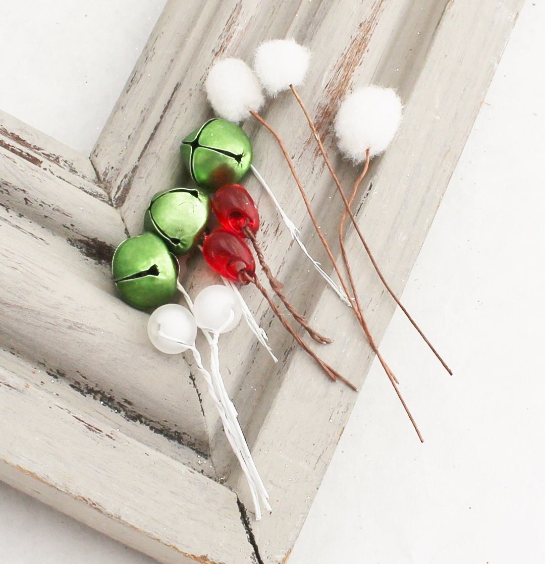 Christmas Berry & Jingle Bell Picks | DIY Christmas Crafts Decor | Fake ...