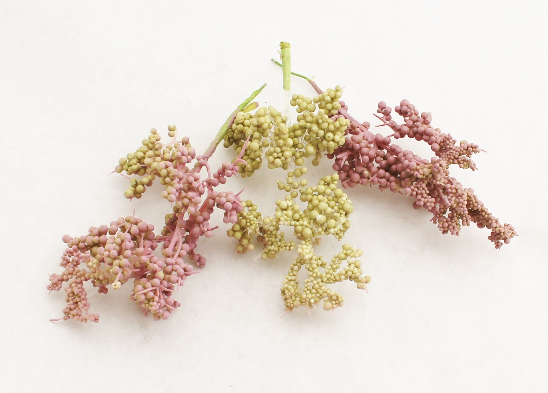 3 Green Pink Heather Sprays | Artificial Heather | Foam Berry Spray ...