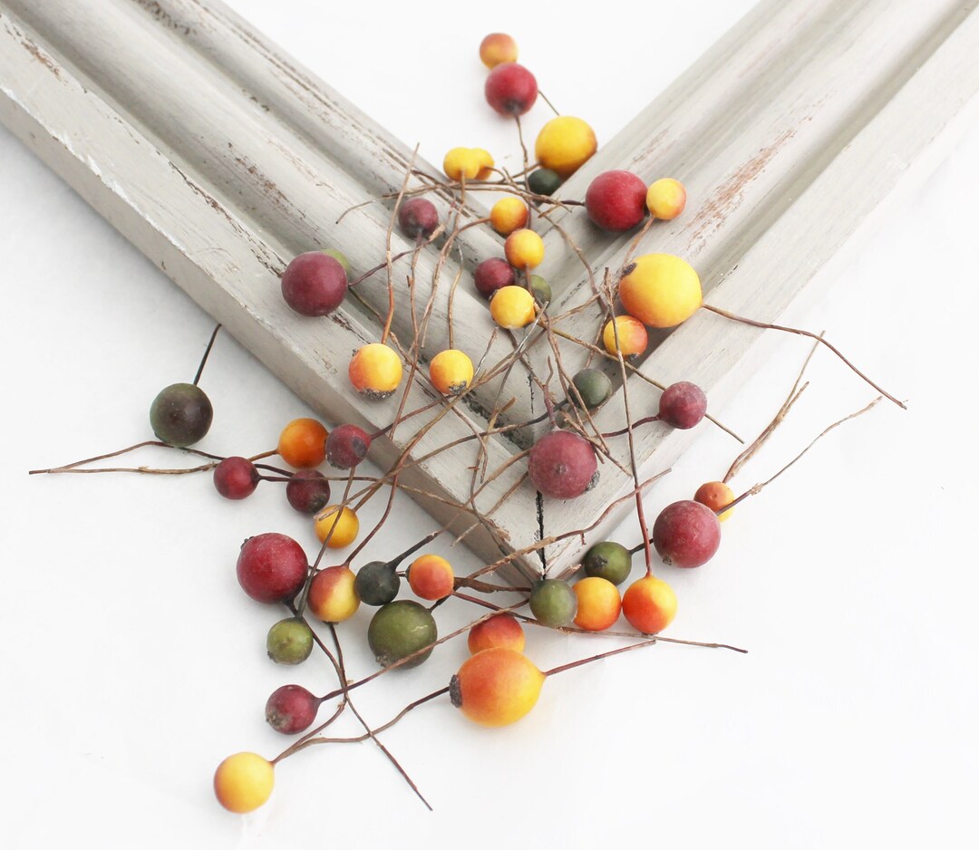 20 Fall Berry Picks Fake Rose Hips Yellow Red Berries - Etsy