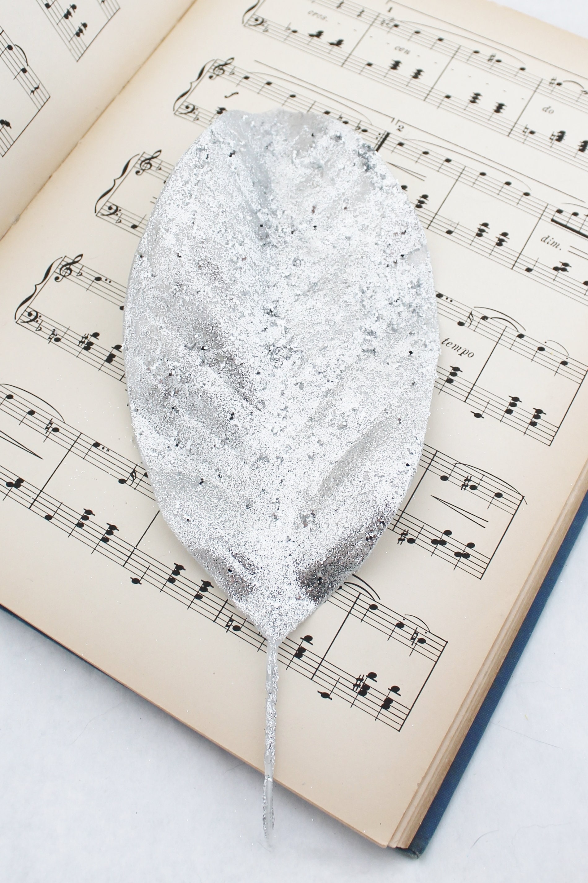 10 Glitter Silver Magnolia Leaf Faux Magnolia Jumbo | Etsy