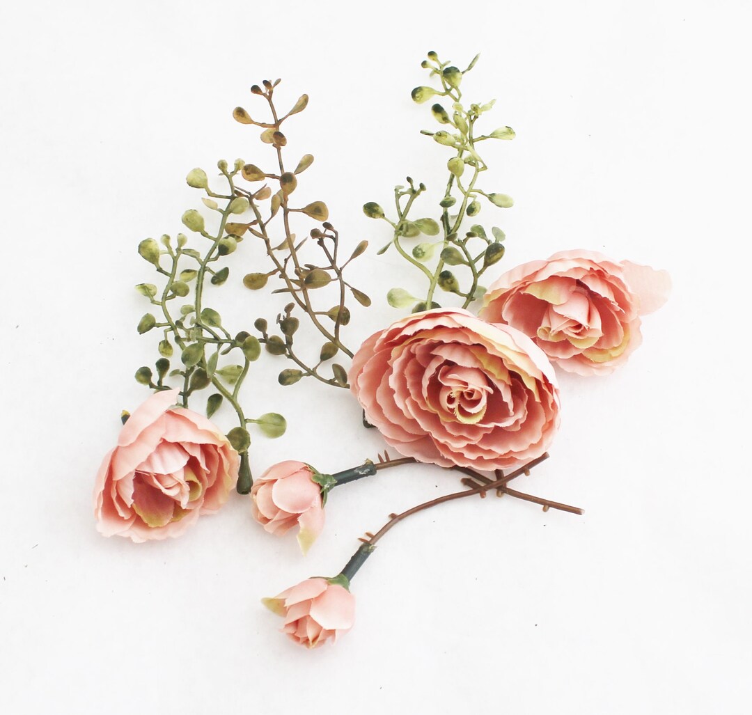 Pink Ranunculus | Artificial Baby's Breath | Wedding Flower Crown ...