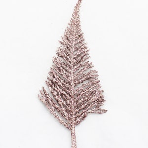 Glitter Rose Gold Fern Faux Fern Rose Gold Greenery Christmas Greenery ...