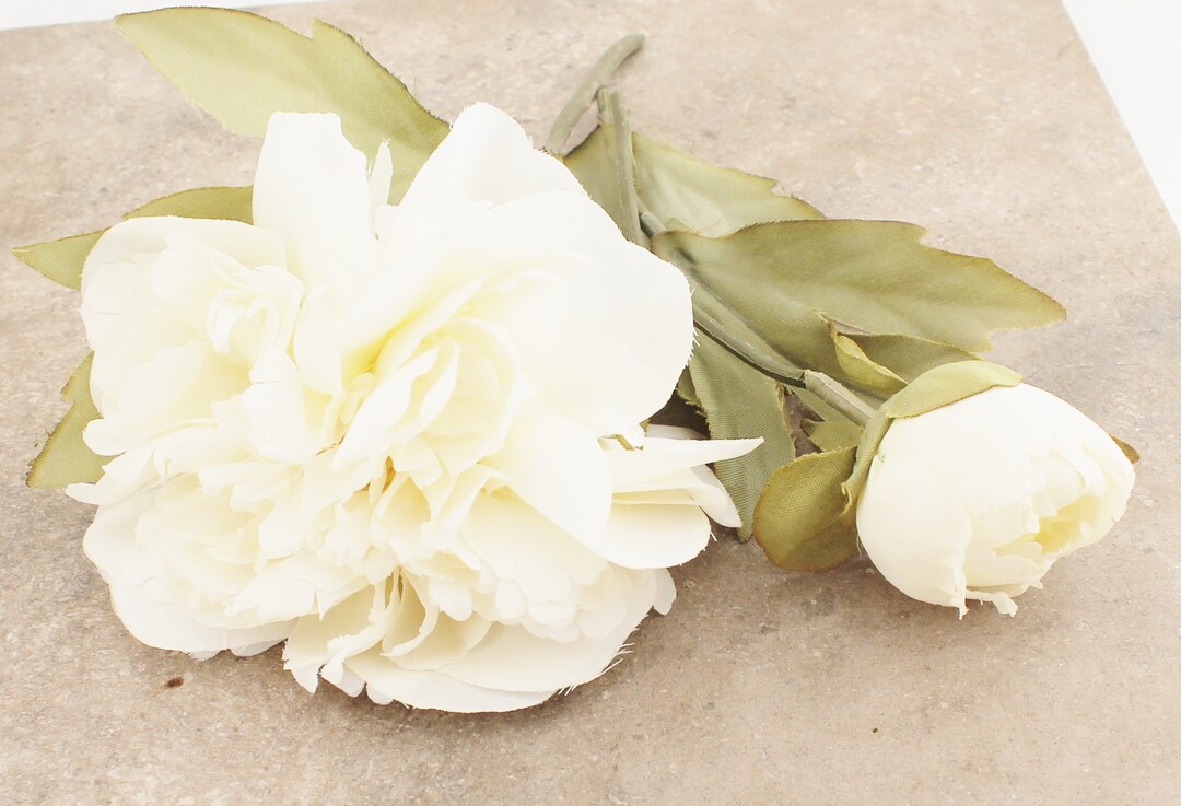 Cream Peony Stems Artificial Peony Flowers for Bouquet Wedding Peony ...