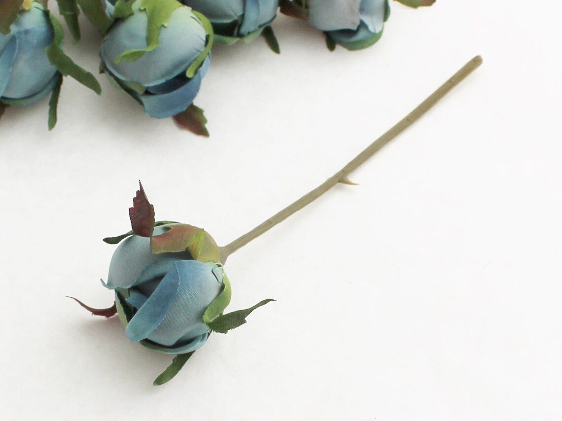 Blue Rose Bud Stem DIY Bouquet Wedding Flower Crown | Etsy