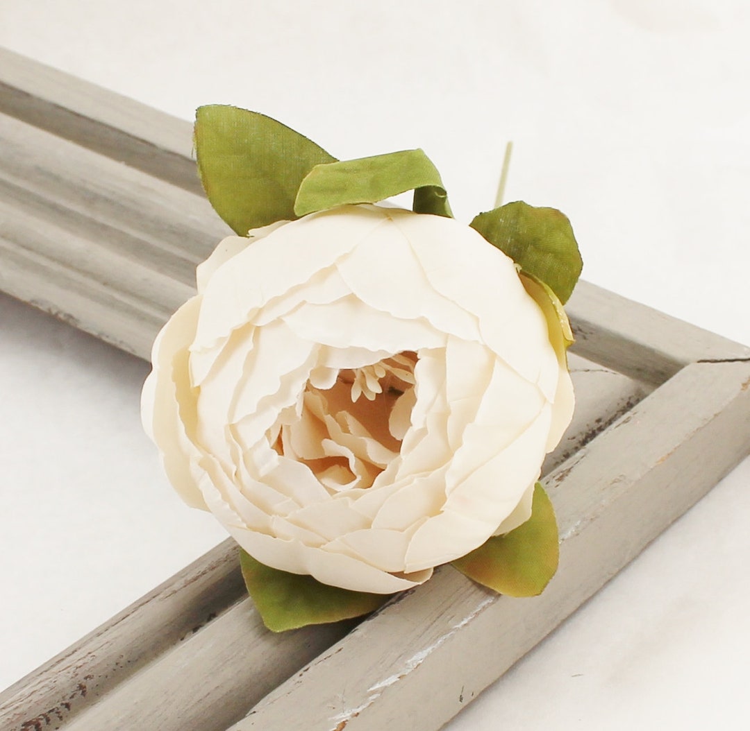 Cream Peony Stem Wedding Flower Crown Millinery Flowers DIY Bouquet ...