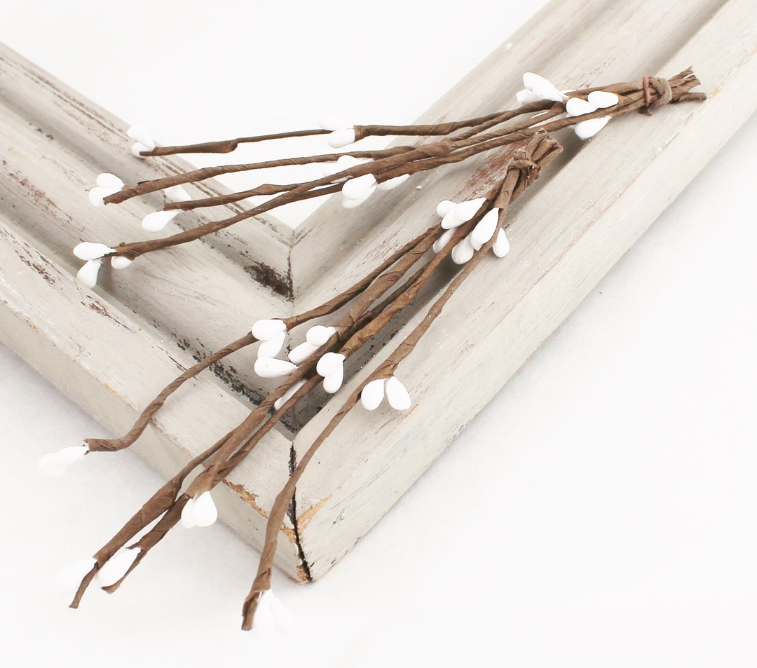 2 White Pip Berry Picks | Artificial Berries | Christmas Decor ...