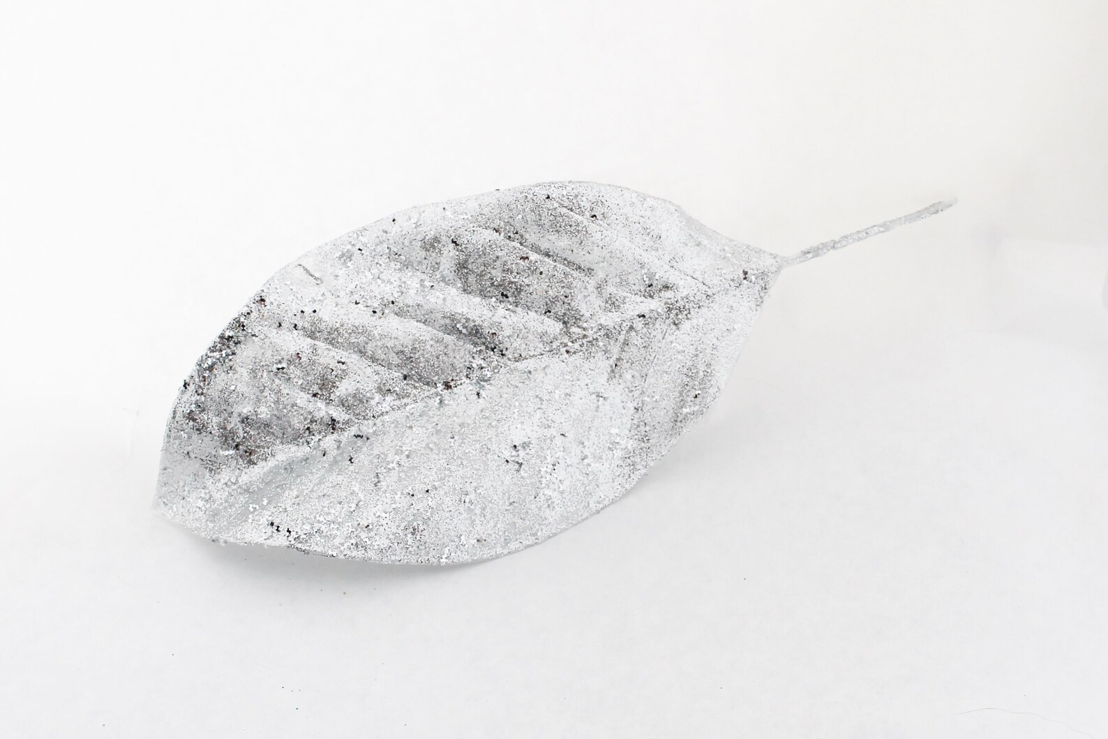 10 Glitter Silver Magnolia Leaf Faux Magnolia Jumbo | Etsy