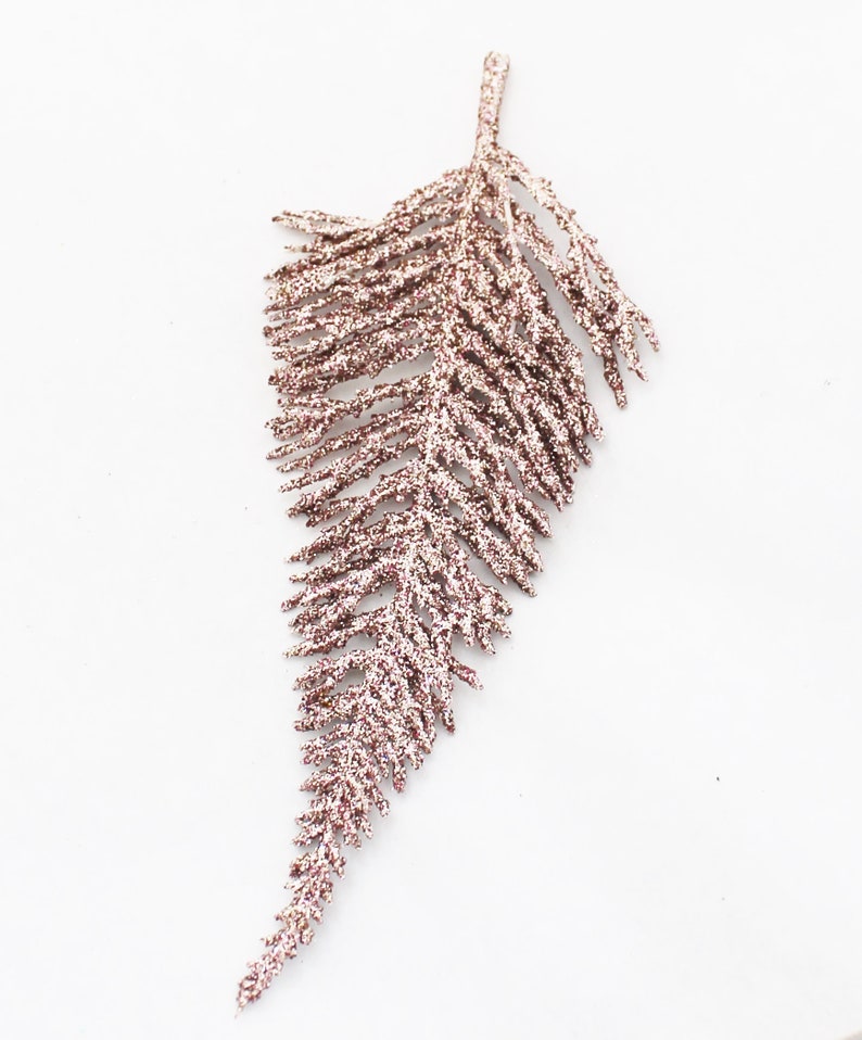 Glitter Rose Gold Fern Faux Fern Rose Gold Greenery | Etsy