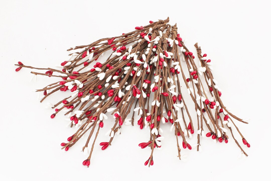 TWO Red & White Pip Berry Sprays | Pip Berries | Berry Pick | Millinery ...