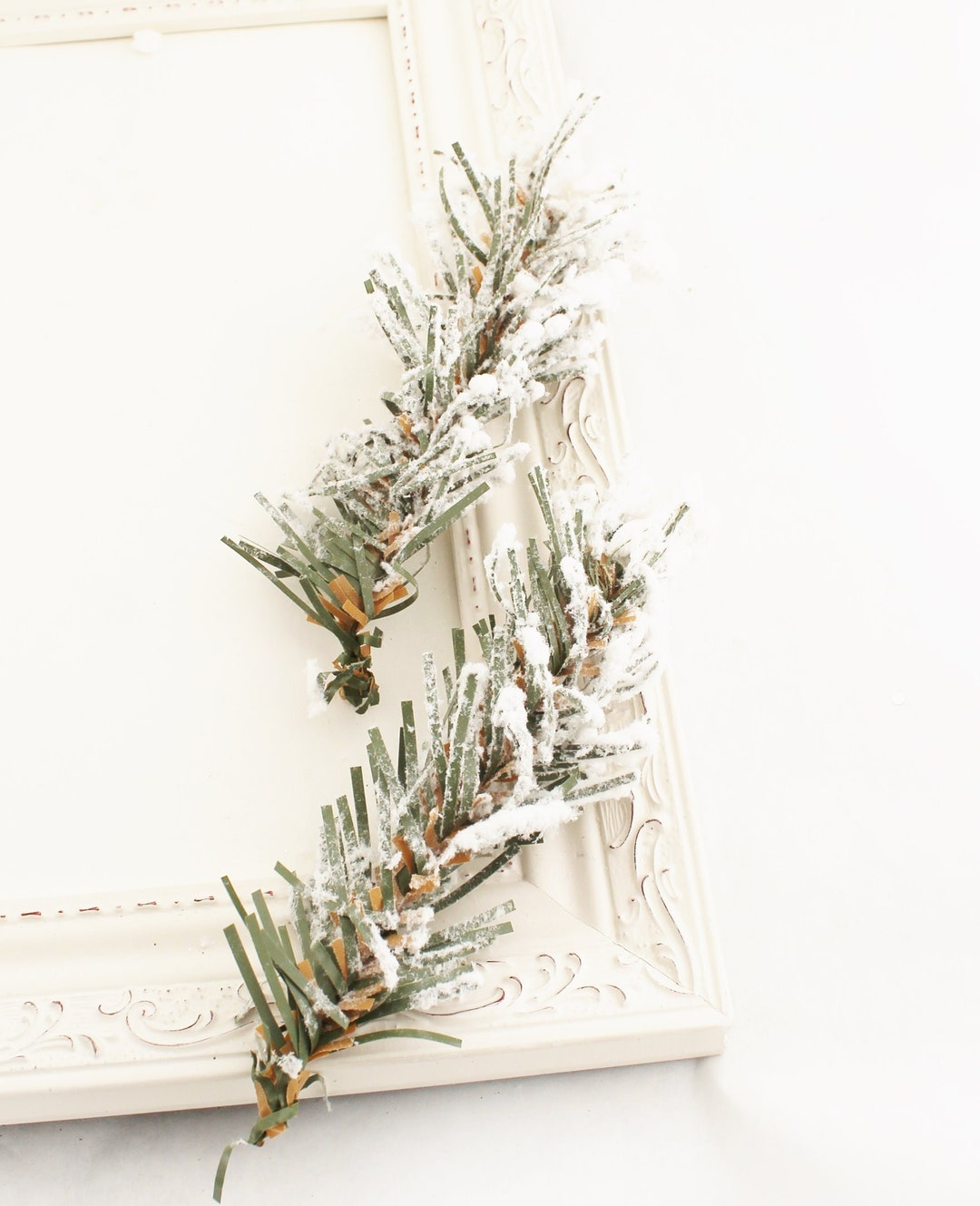 Vintage Flocked Pine Picks Snowy Pine Sprays Artificial Pine for ...