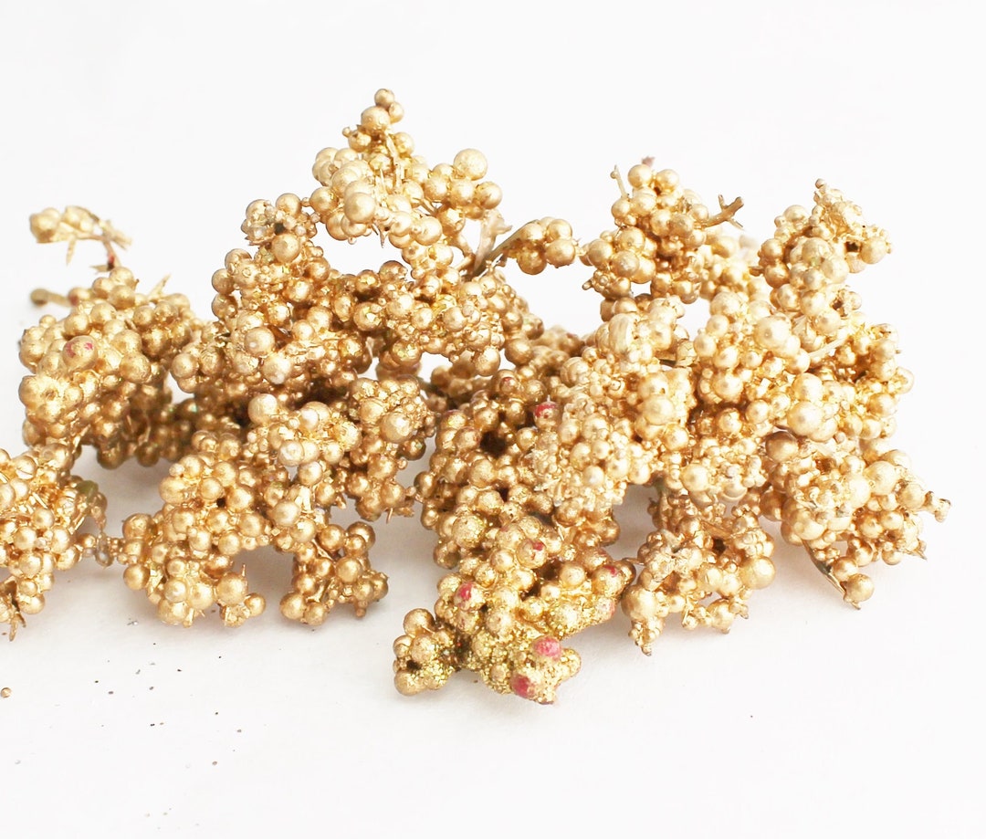 Vintage Metallic Gold Berry Picks | Artificial Berries for Crafts ...
