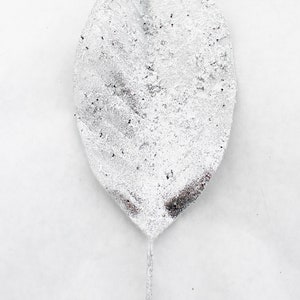 10 Glitter Silver Magnolia Leaf Faux Magnolia Jumbo Leaf Millinery ...