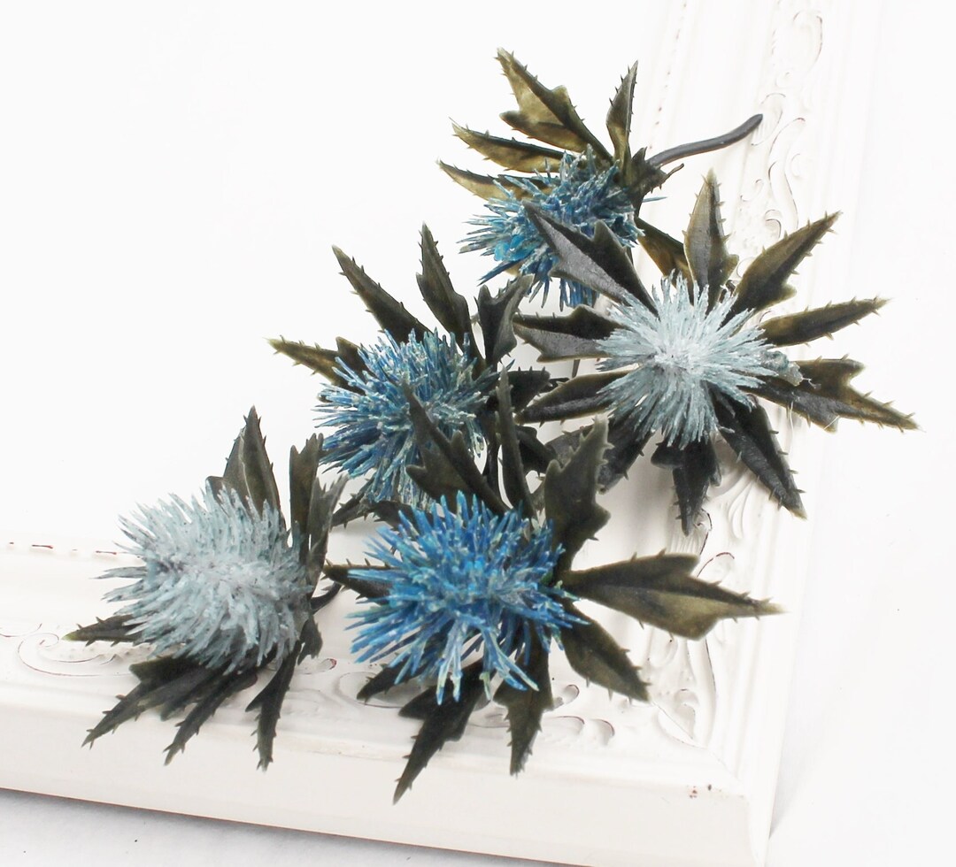 Blue Thistle Flowers | Fake Thistle | Flowers for Crowns | Artificial ...