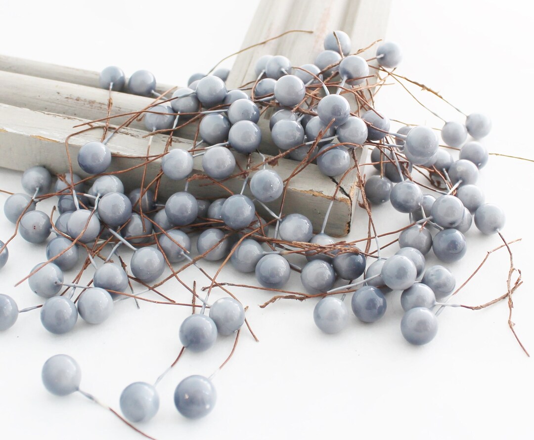 Blue-gray Berry Picks | Artificial Berries for Crafts | Fake Berry ...