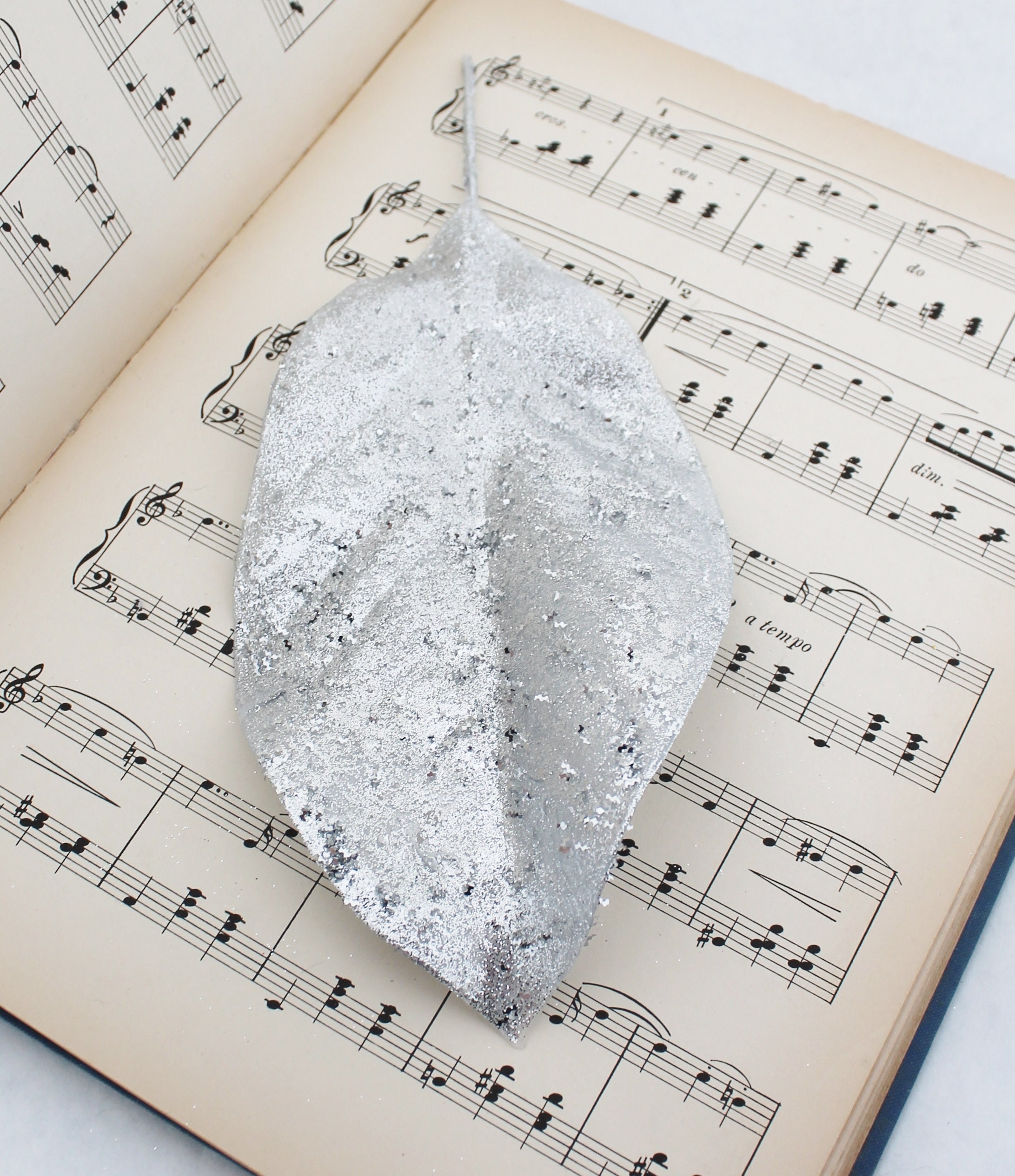 10 Glitter Silver Magnolia Leaf Faux Magnolia Jumbo | Etsy