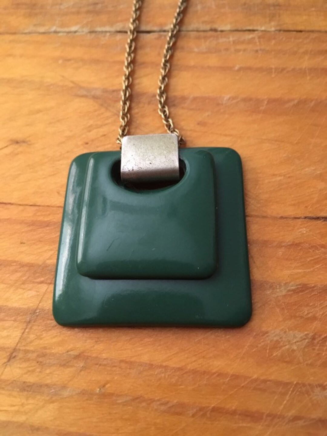 1960s Green Perspex Square Pendant - Etsy
