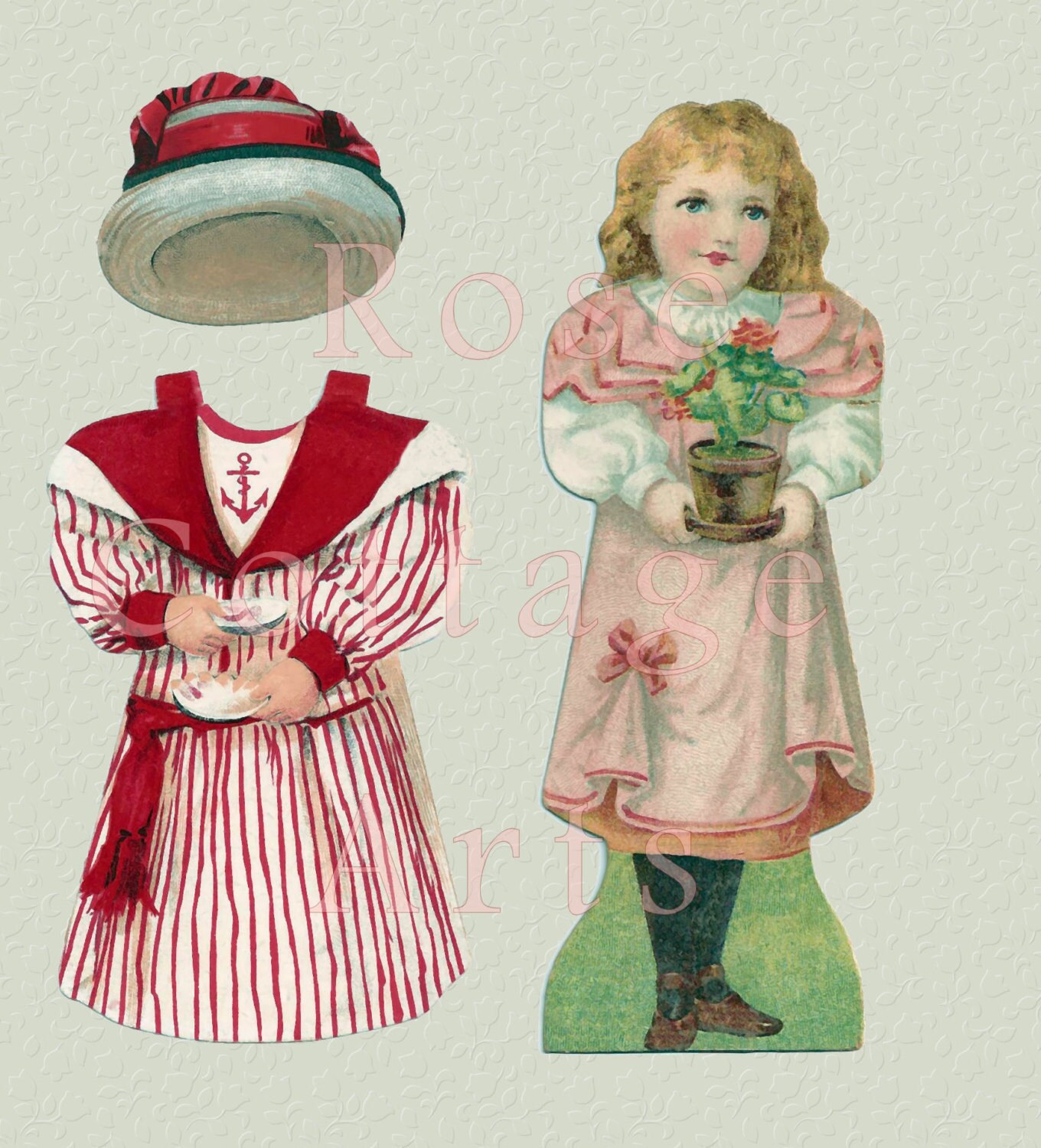 Printable Digital Download Antique Die Cut Paper Doll Victorian Scrap ...