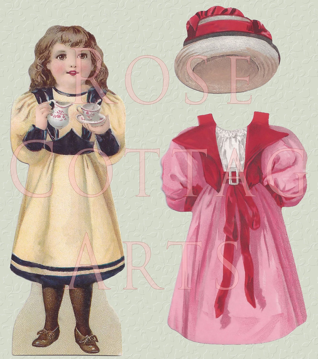 Printable Digital Download Antique Die Cut Paper Doll Victorian Scrap ...