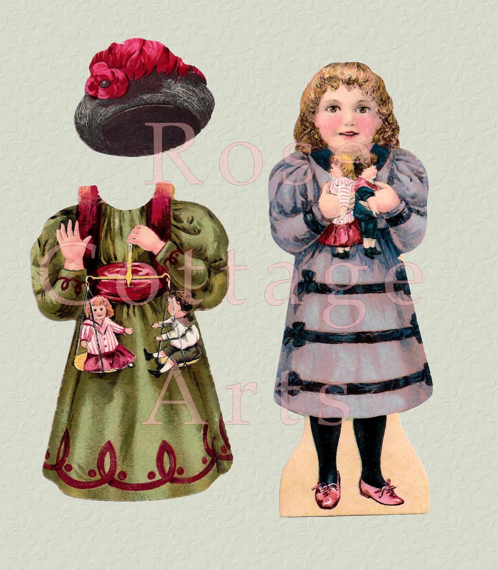 Printable Digital Download Antique Die Cut Paper Doll Victorian Scrap ...
