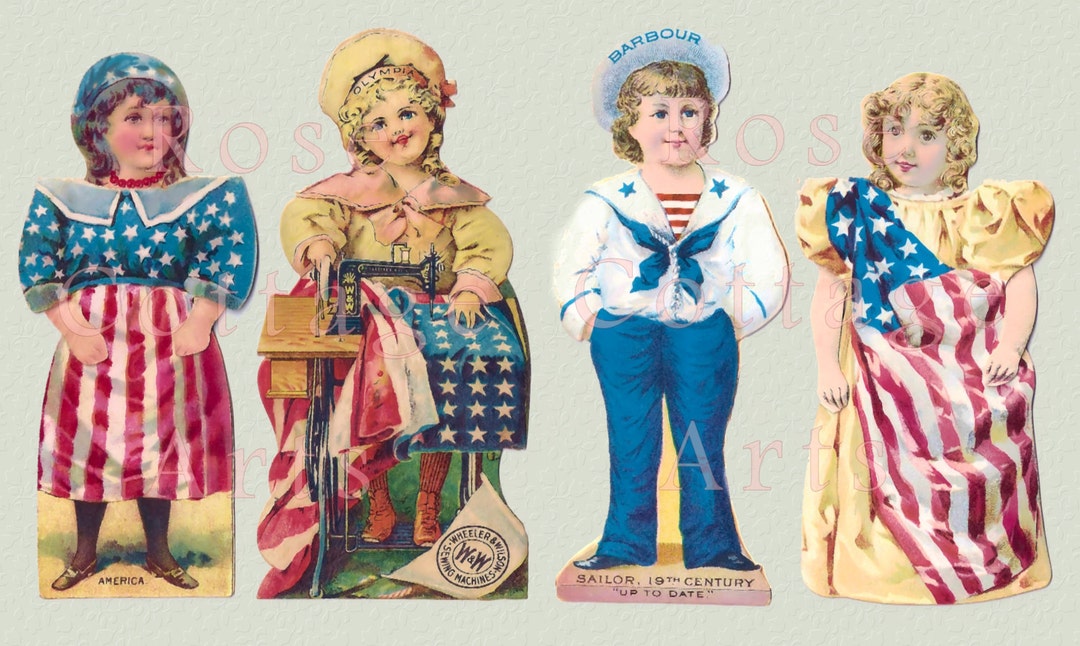 Printable Digital Download Die Cut Patriotic Fourth of July, American ...